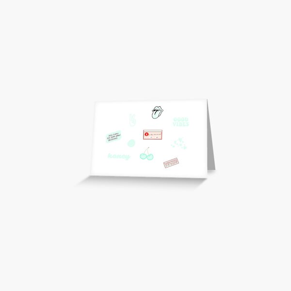 "Pastel Green Aesthetic Sticker Pack" Greeting Card by ethelabel ...