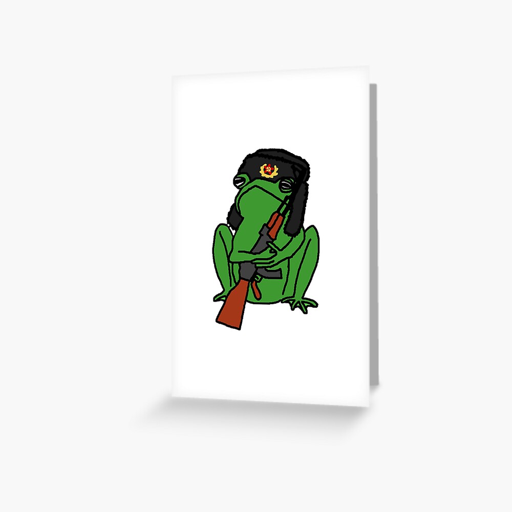 "Soviet frog with ushanka and AK-47" Greeting Card by LisiShop | Redbubble