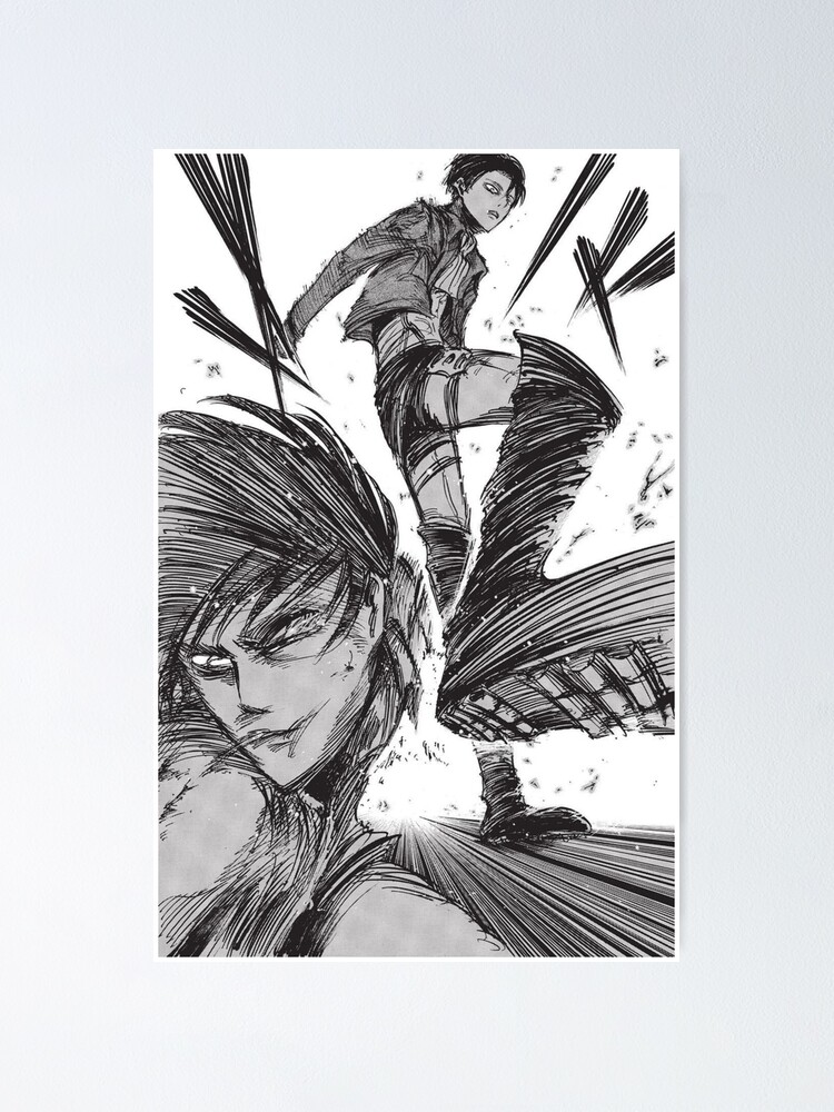 Poster « Levi Beats Eren - Attack on Titan Manga Panel », par animesky ...