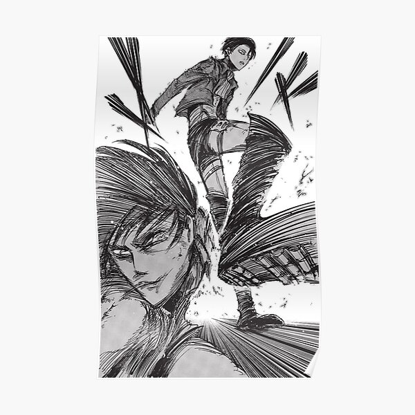 Poster « Levi Beats Eren - Attack on Titan Manga Panel », par animesky ...