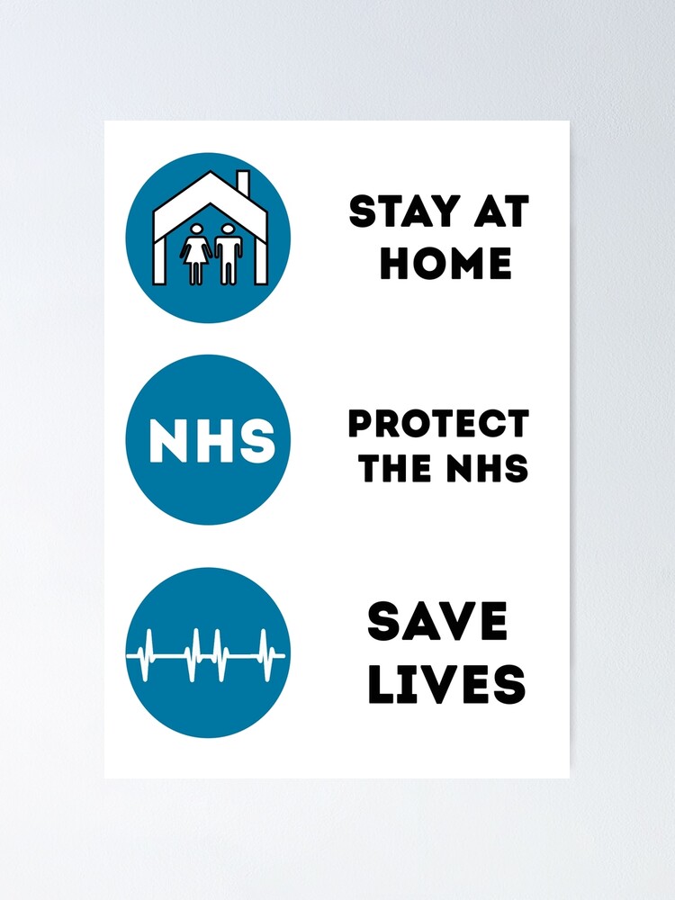 " stay home protect the nhs save lives" Poster for Sale by Rexoo ...
