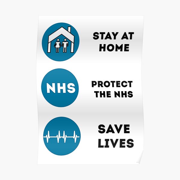 " stay home protect the nhs save lives" Poster for Sale by Rexoo ...