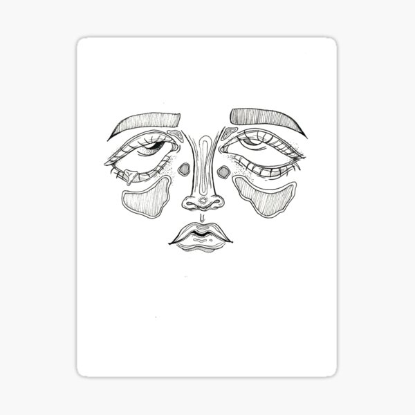 "aesthetic indie face" Sticker by Lacunar | Redbubble
