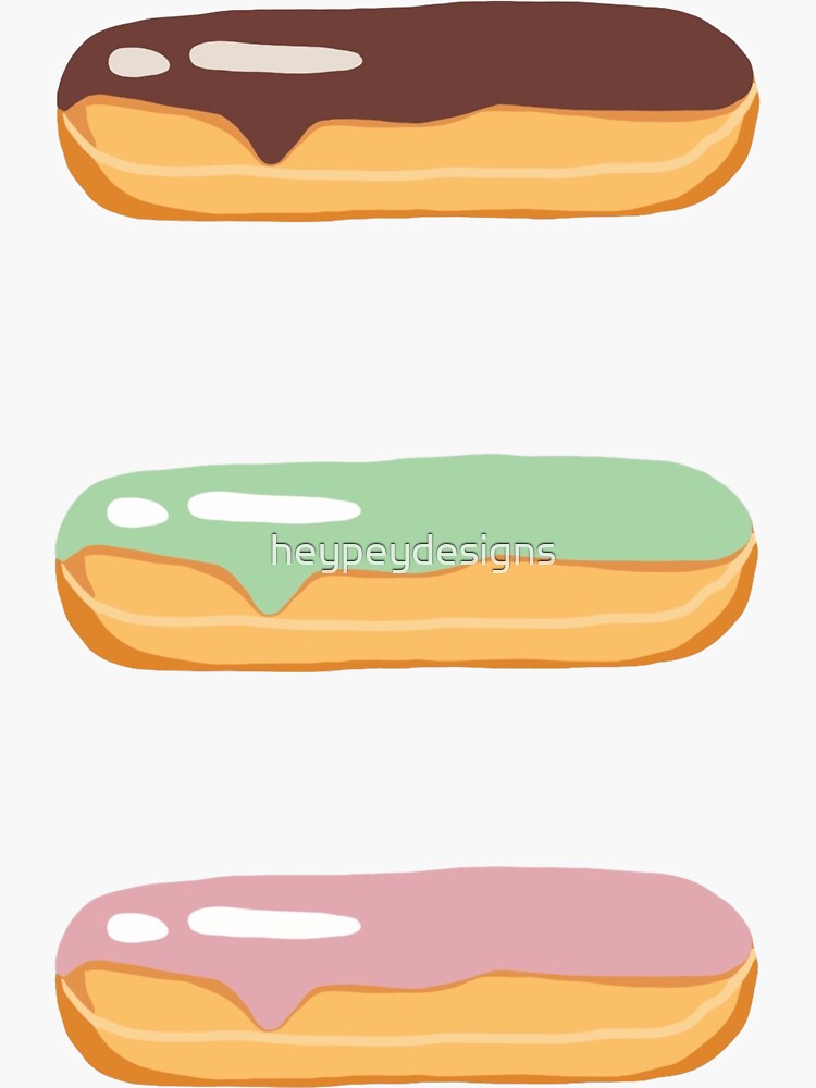 "Eclair Sticker Set" Sticker by heypeydesigns | Redbubble