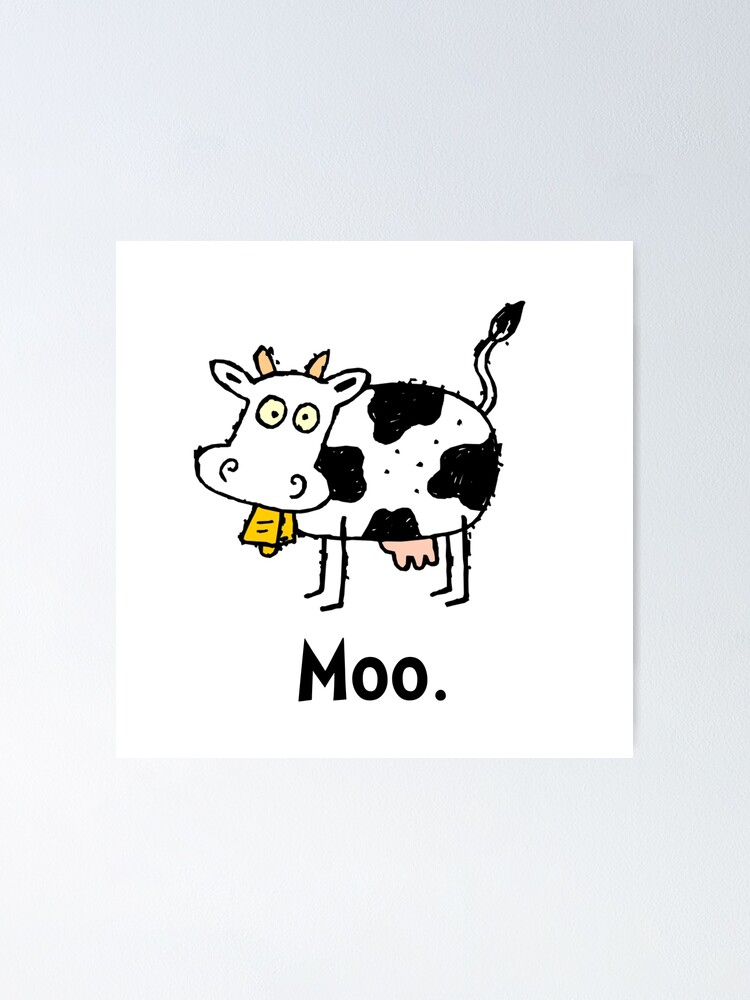 "Cartoon Cow Moo" Poster for Sale by TheBestStore | Redbubble