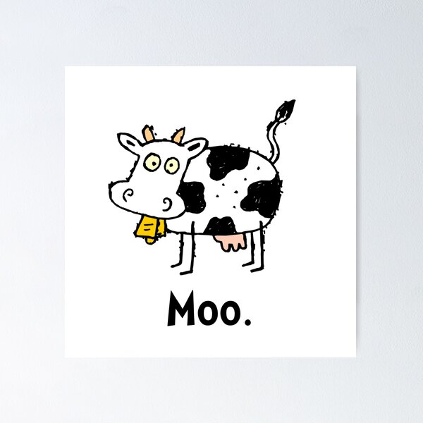 "Cartoon Cow Moo" Poster for Sale by TheBestStore | Redbubble