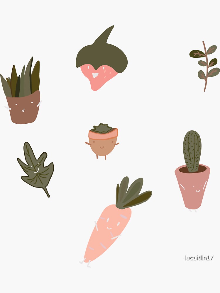 "Happy Plant Pack " Sticker by lucaitlin17 | Redbubble
