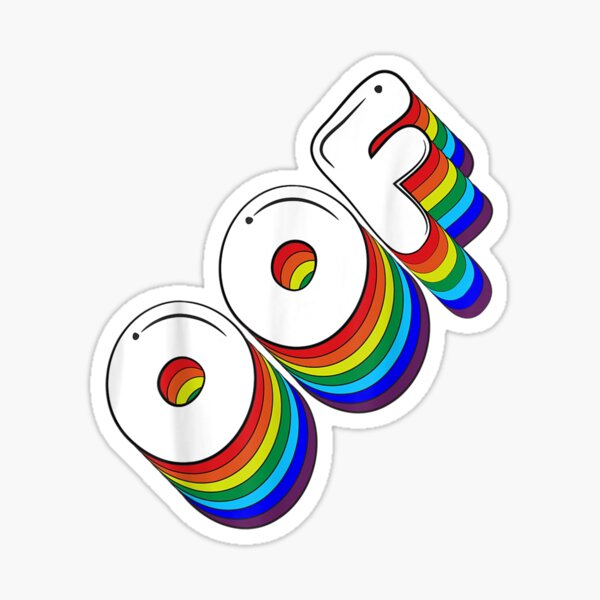 "Vintage OOF Retro Meme Viral Gotcha Game Rainbow Funny Joke" Sticker ...