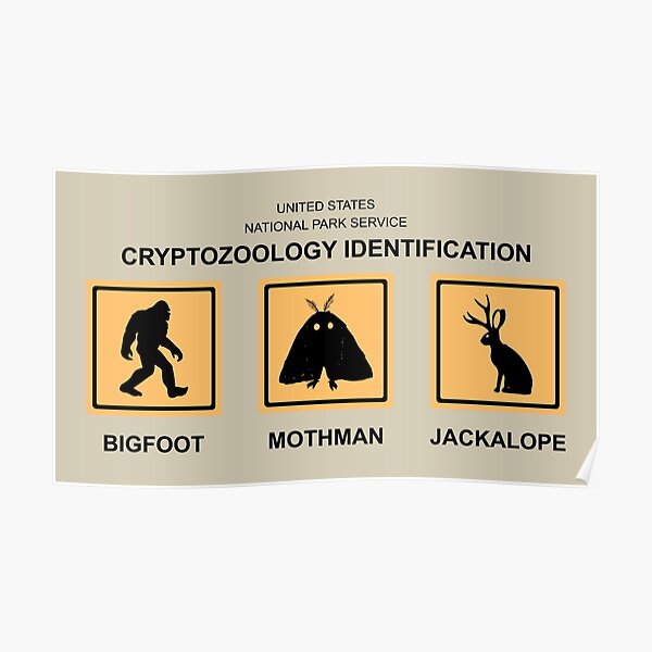 "United States National Park Service Cryptozoology Identification Chart ...