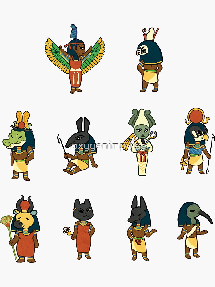 "Egyptian Gods" Sticker for Sale by oxygenimpulse | Redbubble