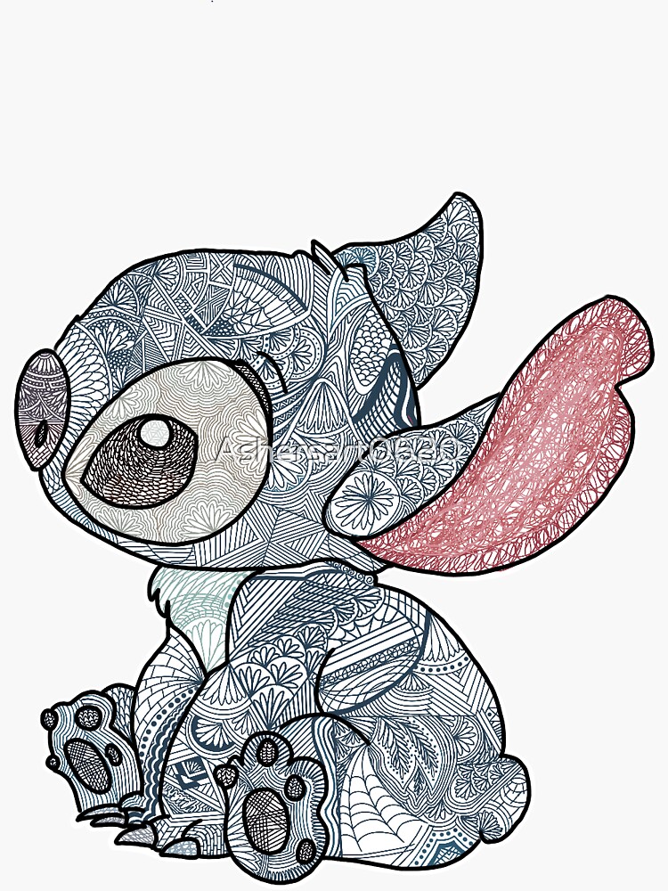 "Stitch Zentangle " Sticker for Sale by Ashersart0620 | Redbubble