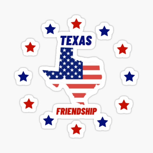 "Texas - Friendship State Motto Red Star Design" Sticker for Sale by ...