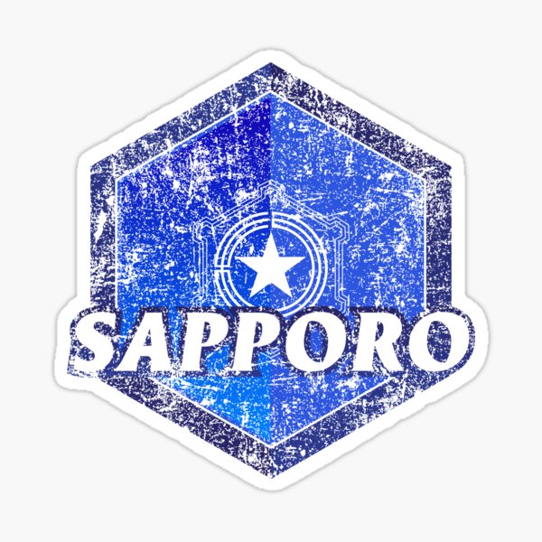 "Sapporo Municipality Japanese Symbol Distressed Anime Style" Sticker ...