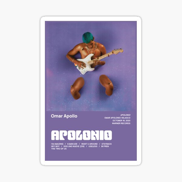 "Omar Apollo - Apolonio Tracklist" Sticker for Sale by czrk | Redbubble