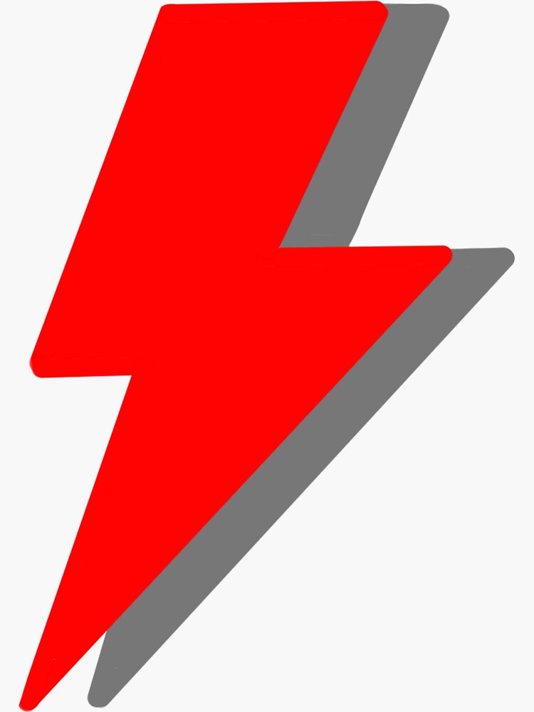 "Red Lightning Bolt " Sticker by emilycambers | Redbubble