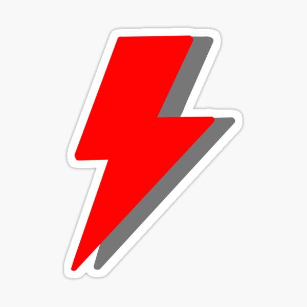 "Red Lightning Bolt " Sticker by emilycambers | Redbubble