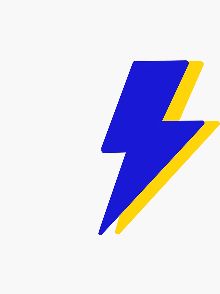 "Blue and Yellow Lightning Bolt" Sticker by emilycambers | Redbubble