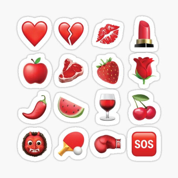 "Red Emojis Pack" Sticker for Sale by graphicnology | Redbubble