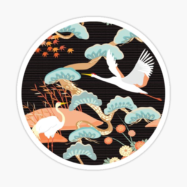 "Japanese Natural White Crane" Sticker for Sale by anilabo | Redbubble