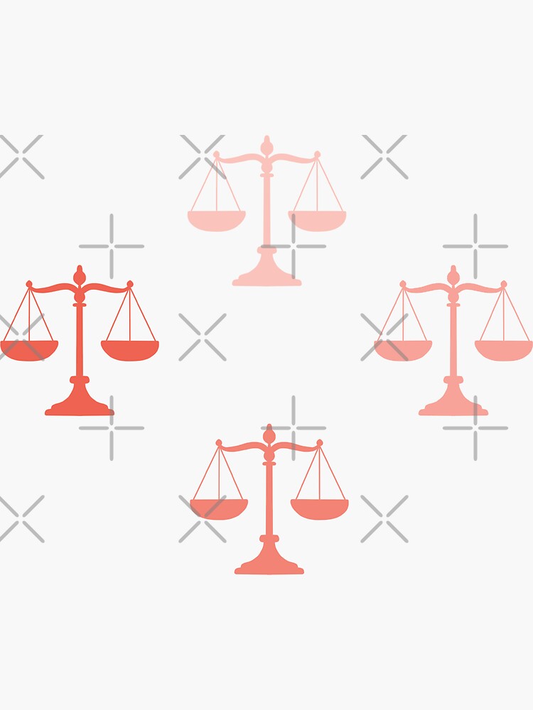 "Pink Law Scales of Justice - Law" Sticker for Sale by lolalistic ...