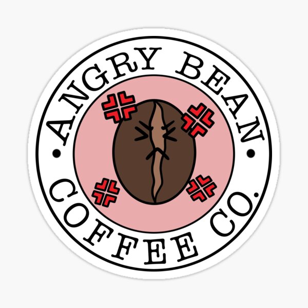 "Angry Bean Coffee Co. " Sticker by nwnerdart | Redbubble