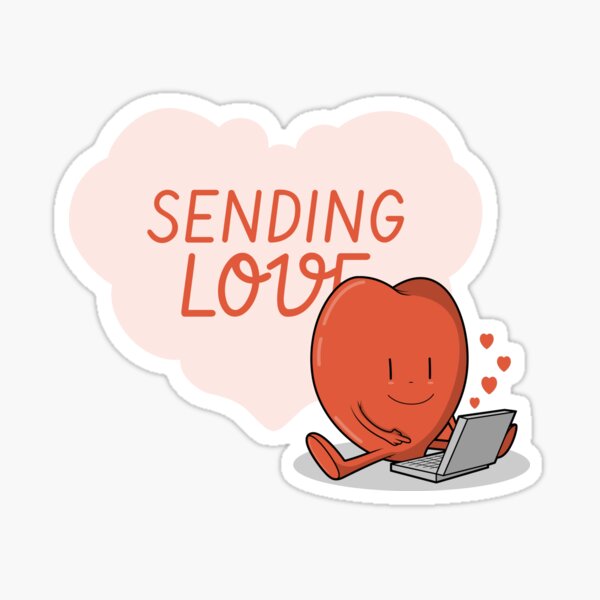 "Sending Love" Sticker for Sale by WilFineDesign | Redbubble
