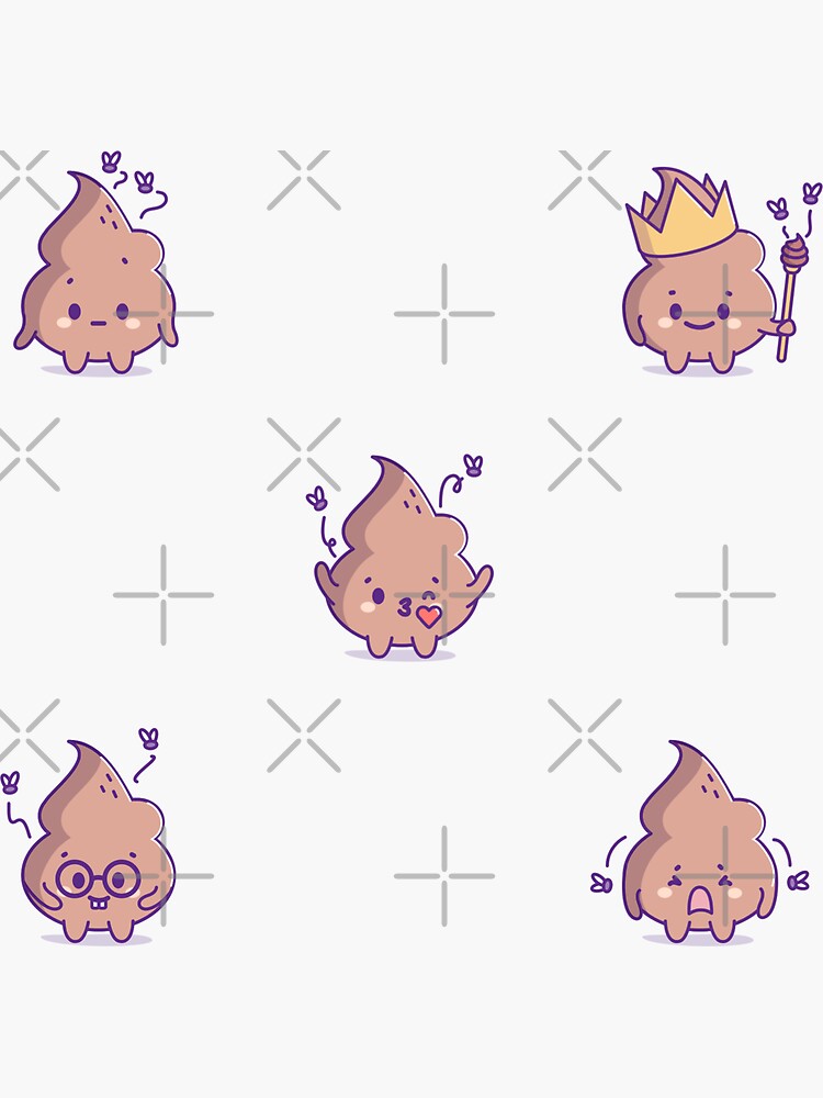 "Kawaii Poo - 5 Pack" Sticker for Sale by Poopsy-Daisy | Redbubble
