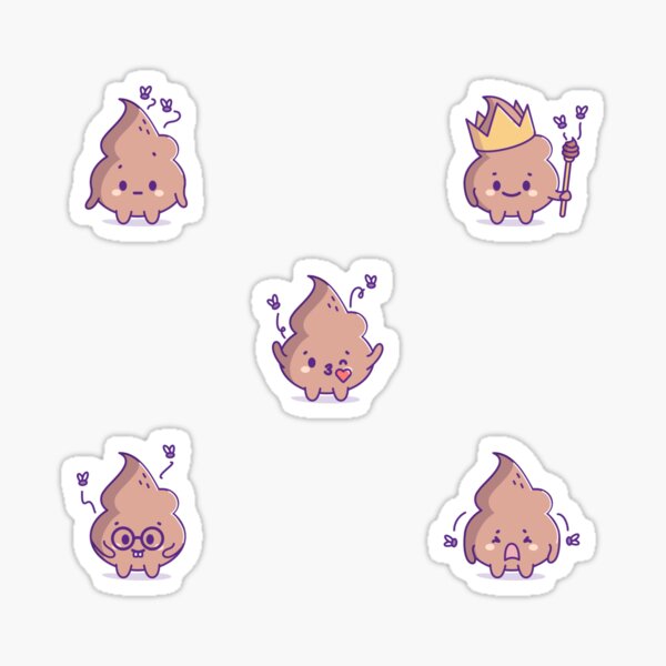 "Kawaii Poo - 5 Pack" Sticker for Sale by Poopsy-Daisy | Redbubble
