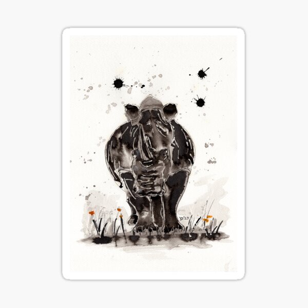 "White Rhino" Sticker for Sale by eyecacha | Redbubble