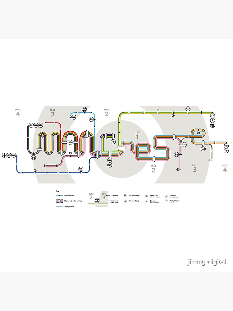 "Greater Manchester Metrolink tram lines Word Map" Poster for Sale by ...