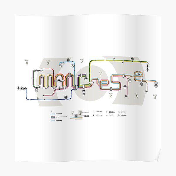 "Greater Manchester Metrolink tram lines Word Map" Poster for Sale by ...