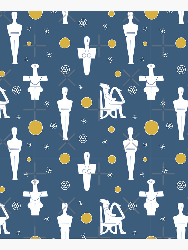 "Cycladic figurines pattern" Sticker for Sale by LilianGrfld | Redbubble