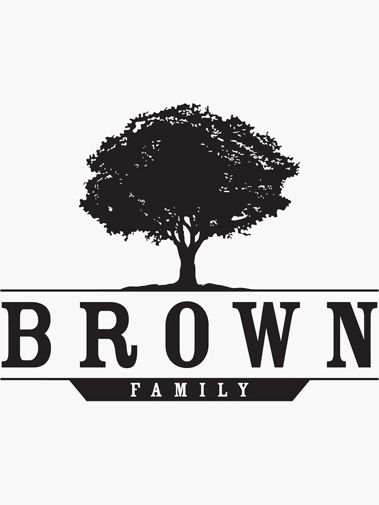 "Brown Family Tree T -Shirt" Sticker for Sale by RoslynGibson | Redbubble
