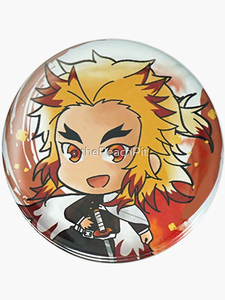 "Demon Slayer Kyojuro Rengoku Chibi Pop Circle" Sticker by thePeachPit ...