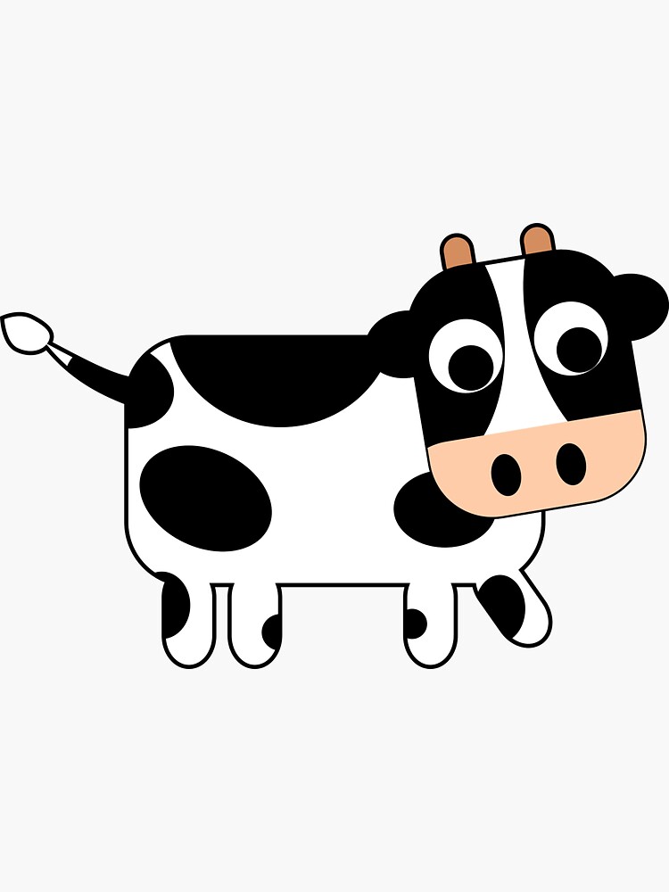 "Cute Chubby Cow" Sticker by Sahil700 | Redbubble