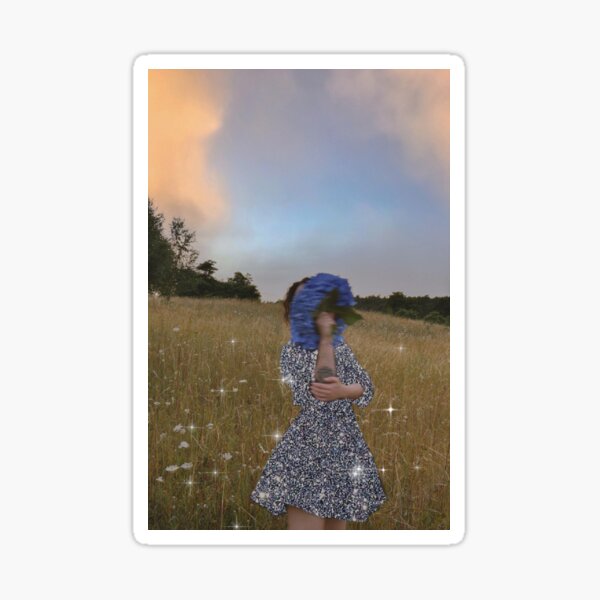 "cute glittery collage of a girl in nature" Sticker for Sale by ifoma ...