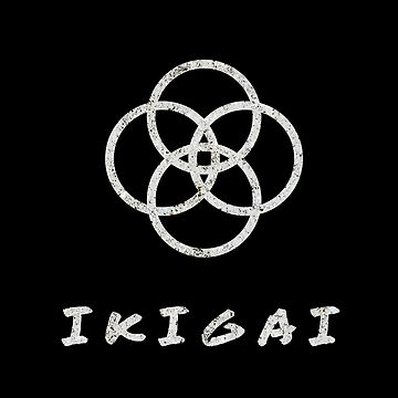 "Ikigai symbol - Japanese lifestyle grunge white" Sticker by hendeJens ...