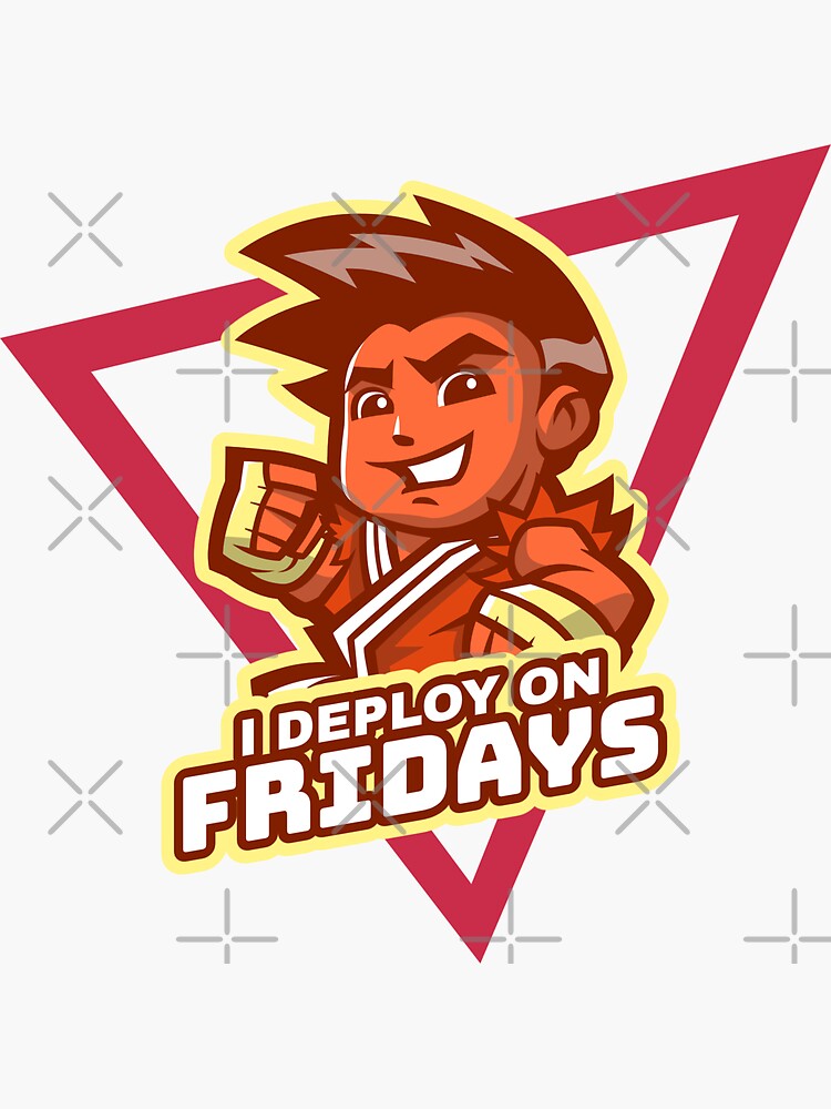 "I deploy on fridays" Sticker for Sale by codepuns | Redbubble