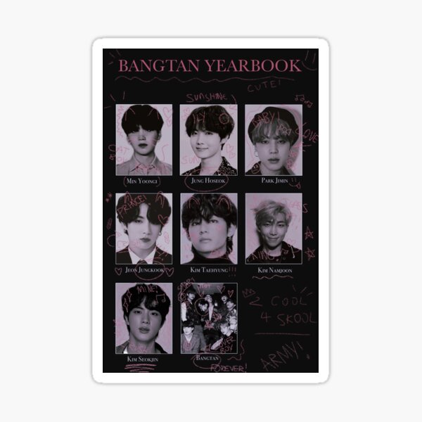 "BTS YEARBOOK POSTER " Sticker for Sale by silkyyjjk | Redbubble
