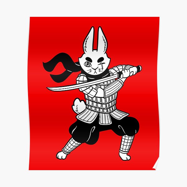 "Samurai Bunny" Poster for Sale by Firlefanzzz | Redbubble