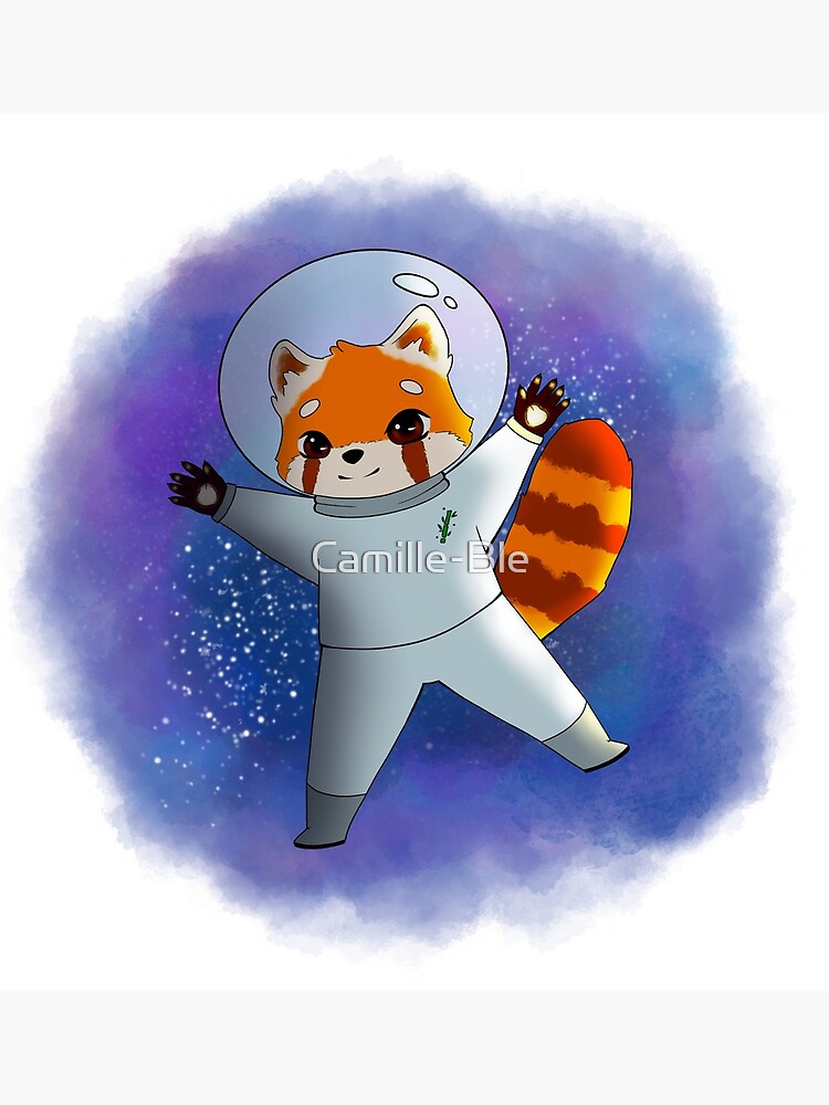 Poster « PANDA ROUX - ASTRONAUTE », par Camille-Ble | Redbubble