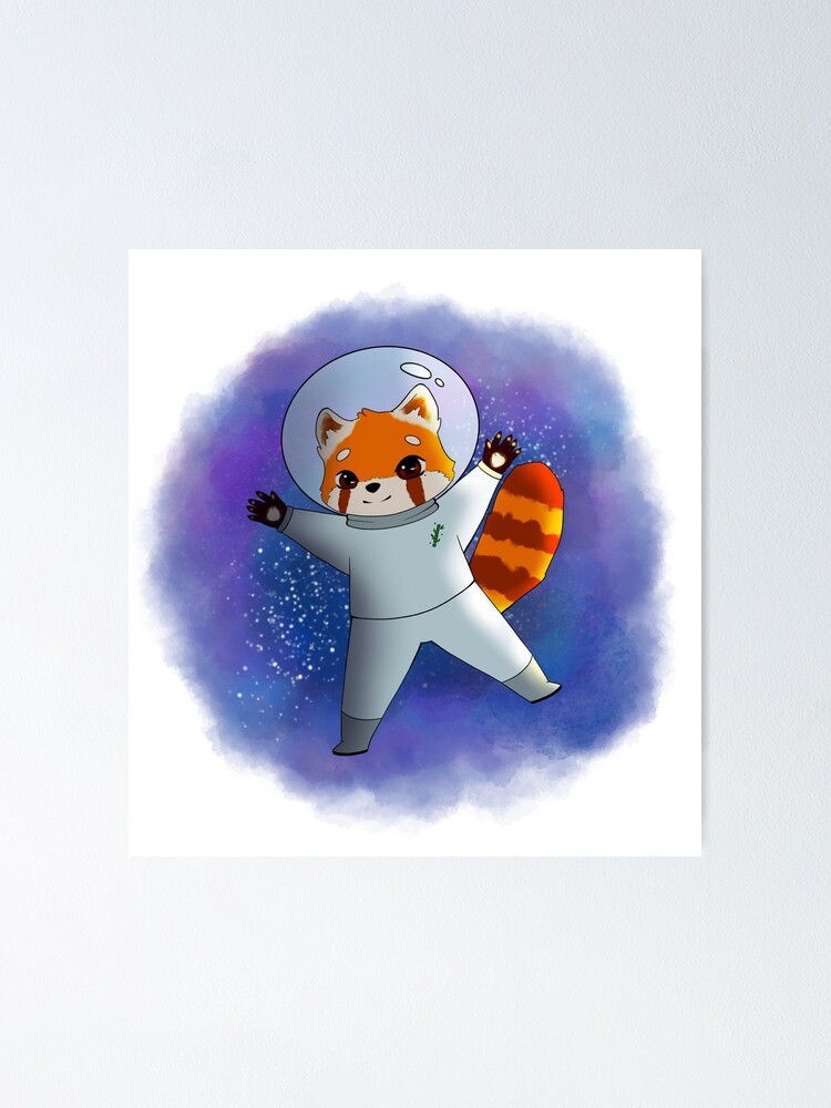 Poster « PANDA ROUX - ASTRONAUTE », par Camille-Ble | Redbubble