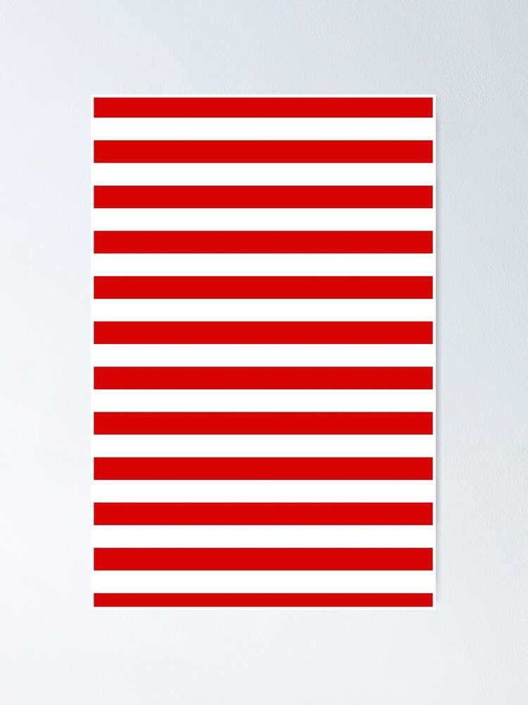 Póster «Rayas rojas y blancas | Rayas horizontales |» de SimplyStripes ...