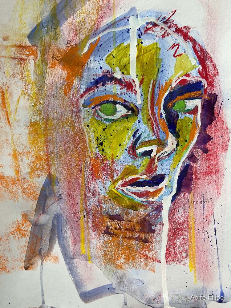 "Side glance abstract face" Sticker for Sale by Aoifebea | Redbubble