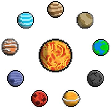 "Pixel Solar System Planets" Sticker for Sale by EvolvClothing | Redbubble
