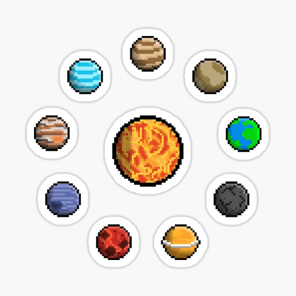 "Pixel Solar System Planets" Sticker for Sale by EvolvClothing | Redbubble