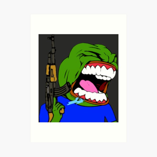 "Rare Pepe Lets Go With Gun" Art Print by Slav-Art | Redbubble