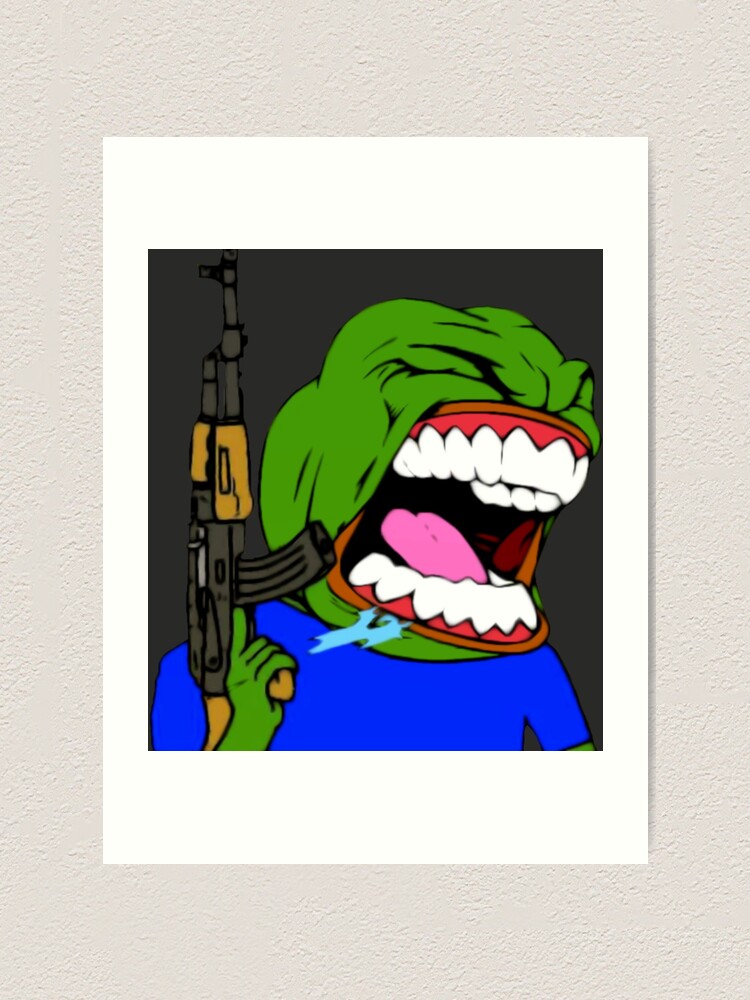 "Rare Pepe Lets Go With Gun" Art Print by Slav-Art | Redbubble
