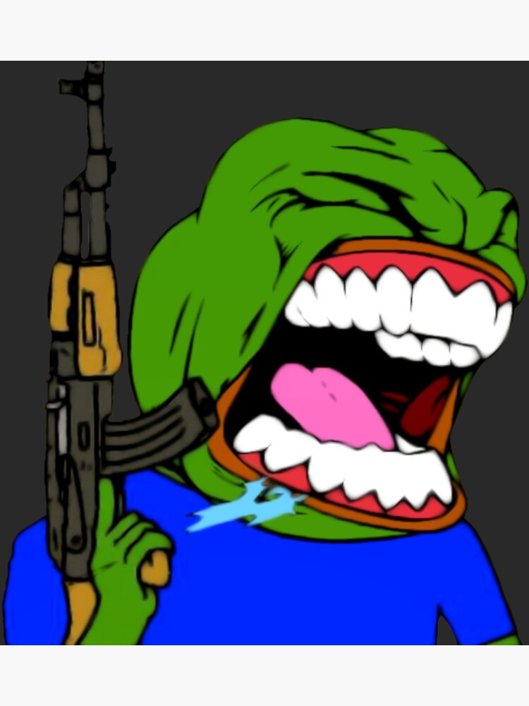 "Rare Pepe Lets Go With Gun" Art Print by Slav-Art | Redbubble