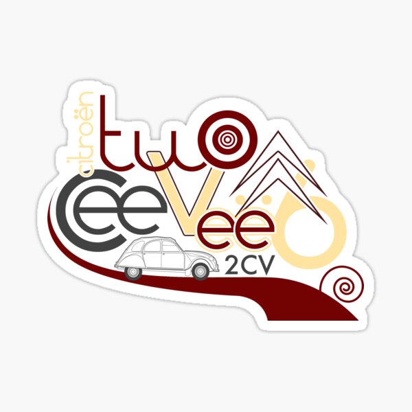"Citroen 2CV Graphic Art " Sticker by RJWautographics | Redbubble